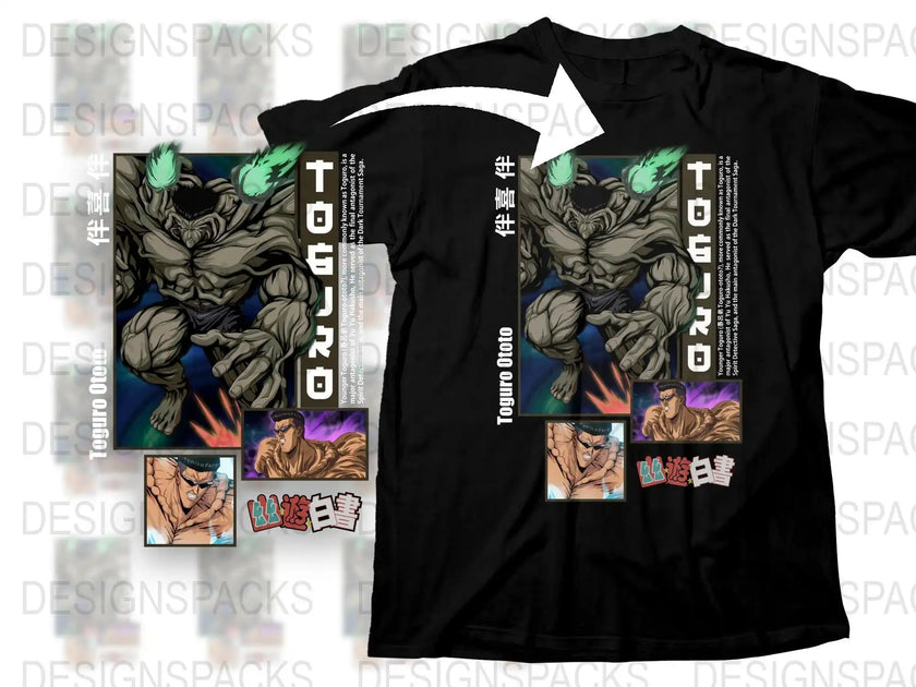 Toguro Anime Yu Yu Hakusho Character Design Png Digital Download