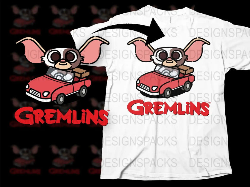 Gizmo Driving Car Cute Graphic Gremlins Png Digital Download