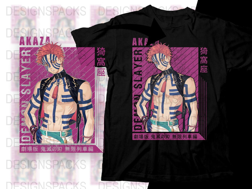 Unique Akaza Demon Slayer Graphic Png Digital Download