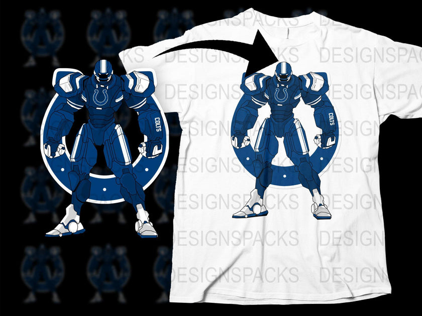 Indianapolis Colts Robot Mascot Design Png Digital Download