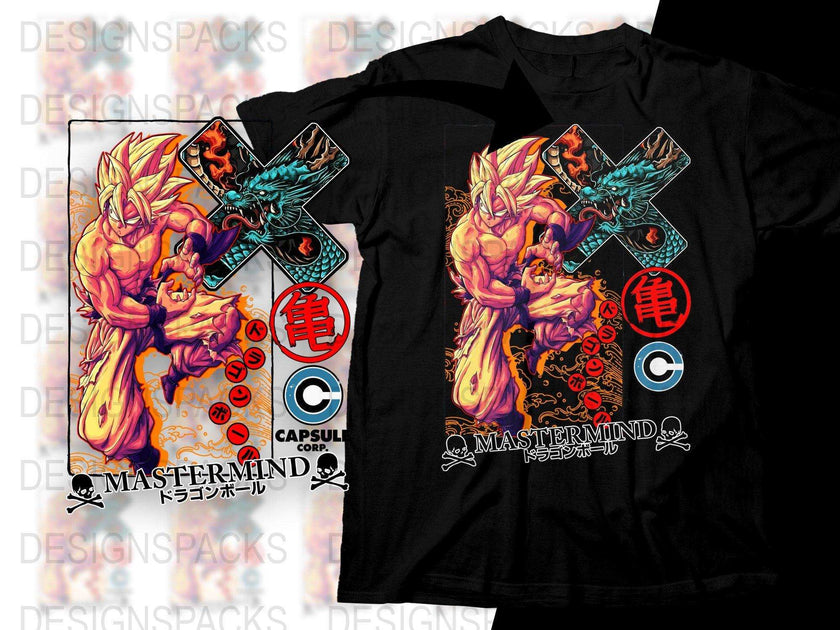 Dragonball Z Super Saiyan Goku Capsule Corp Png Digital Download
