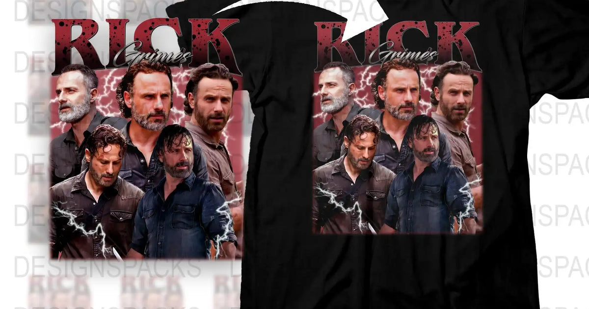Rick Grimes Character Collage Design Walking Dead Series Png Digital D ...