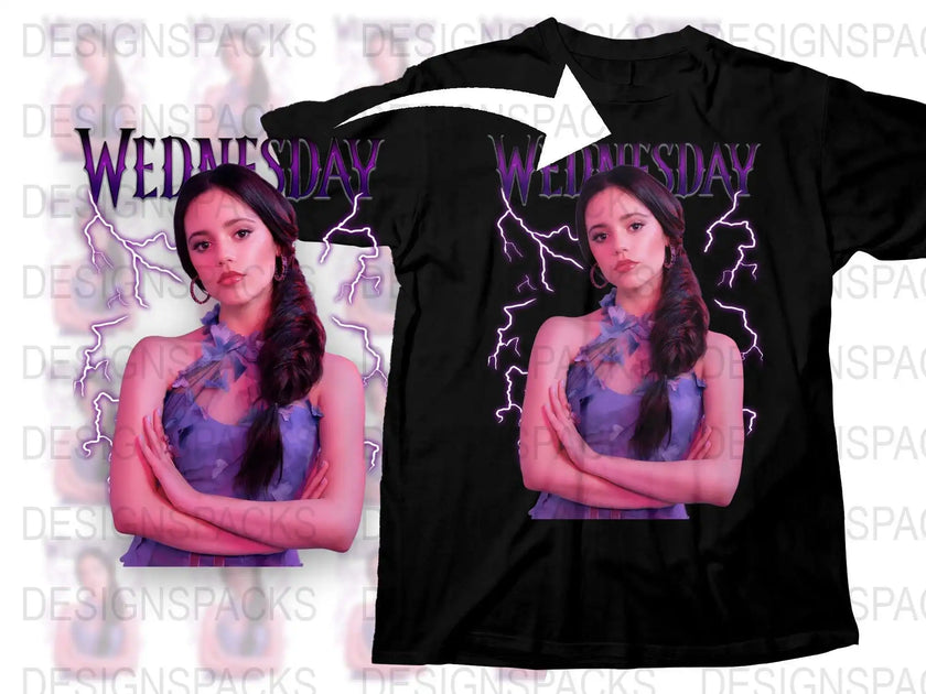 Wednesday Addams Purple Theme Artistic Png Digital Download