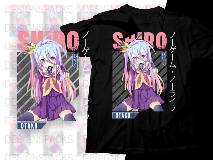 Colorful Anime Shiro Graphic Png Digital Download