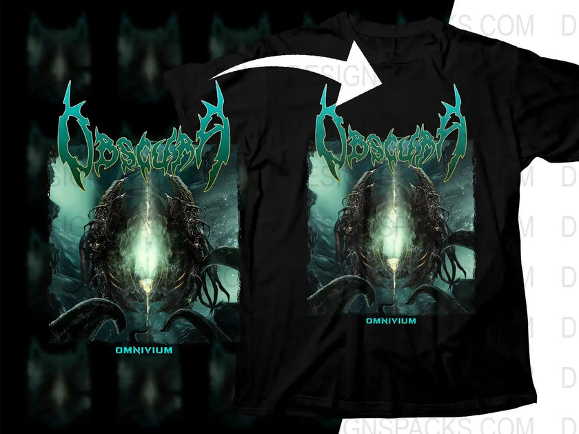 Obscura Omnivium Alien Invasion Custom Rock Design Png Halftone Digita