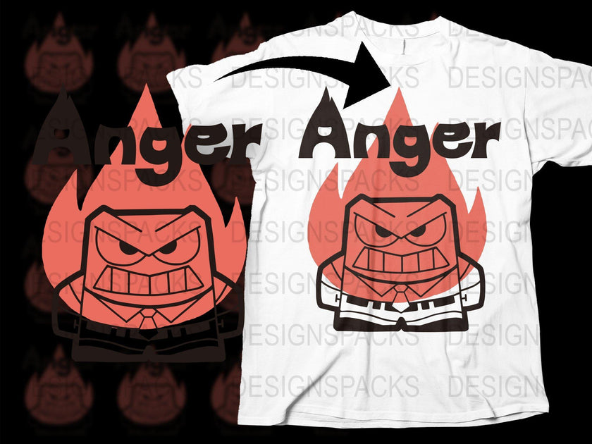 Cartoon Anger Character Illustrated Png Digital Download