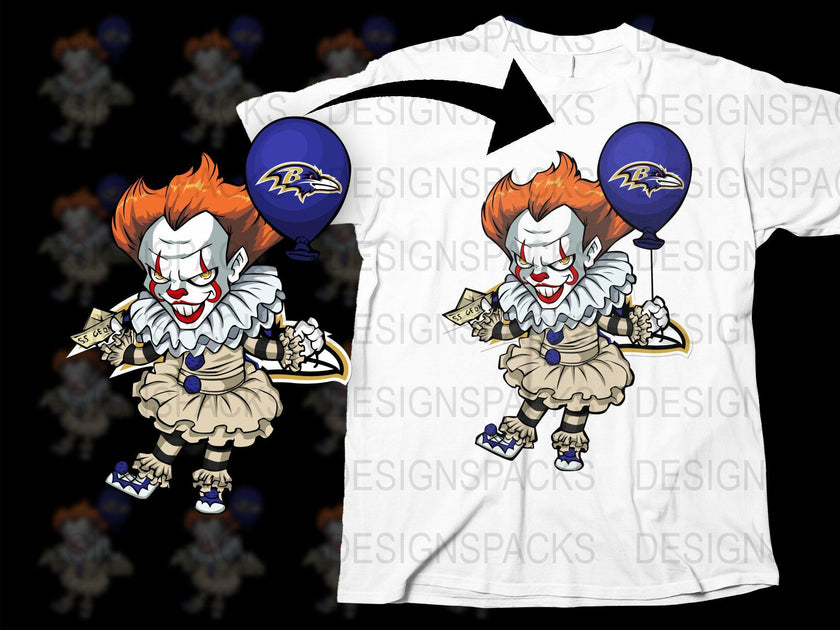 Fear the Clown Baltimore Ravens NFL Mascot Png Digital Download