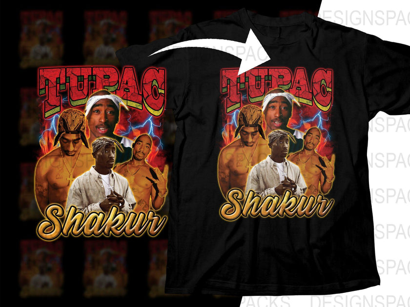Tupac Shakur Graphic Retro Art Style Png Digital Download