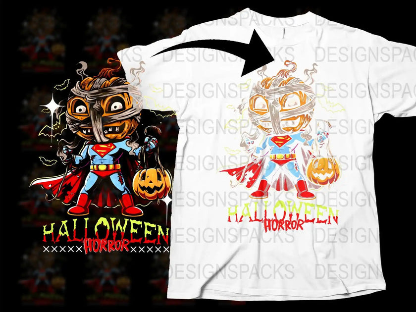 Halloween Horror Cartoon Character Superman Mummy Png Digital Download