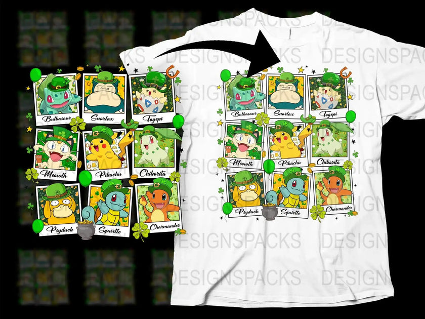 Celebrate St Patricks Day with Special Pokémon Png Digital Download