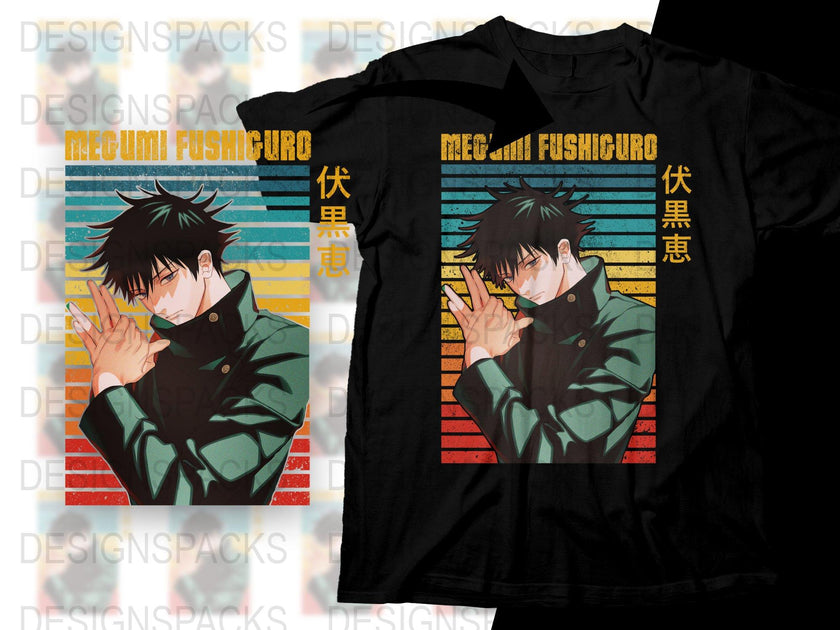 Bold Design Featuring Megumi Fushiguro Anime Png Digital Download