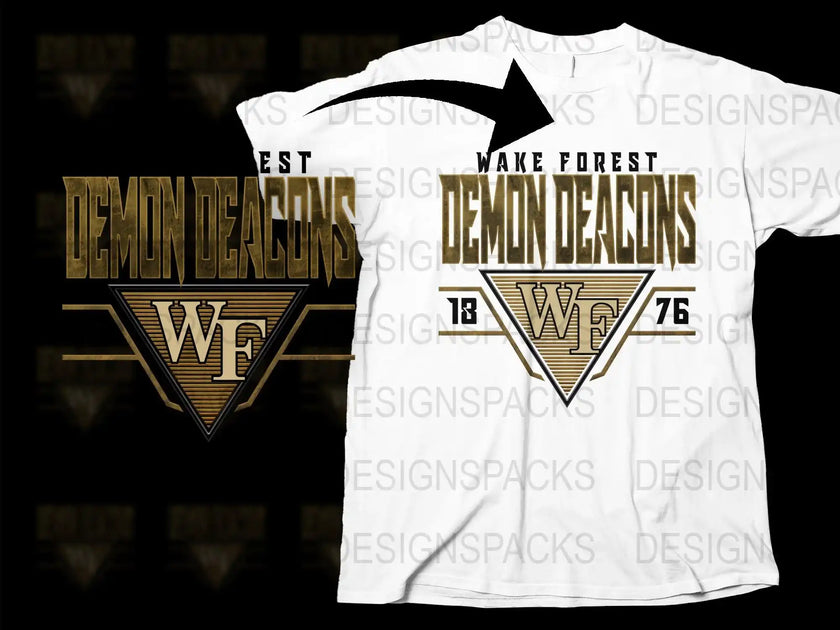 Wake Forest Demon Deacons 1876 Logo Graphic Png Digital Download