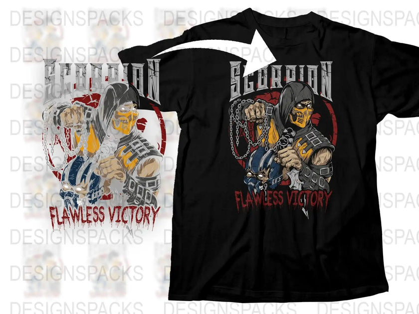 Scorpion Flawless Victory Gaming Graphic Png Digital Download