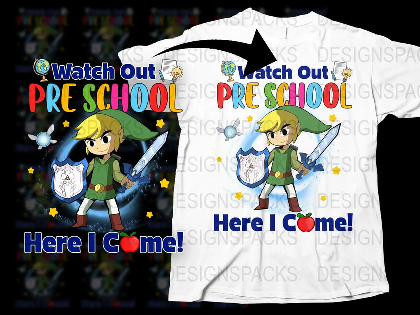 Watch Out Preschool Here I Come Cartoon Png Digital Download