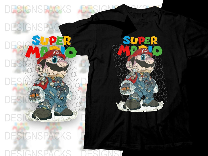 Colorful Super Mario Robot Graphic Png Digital Download