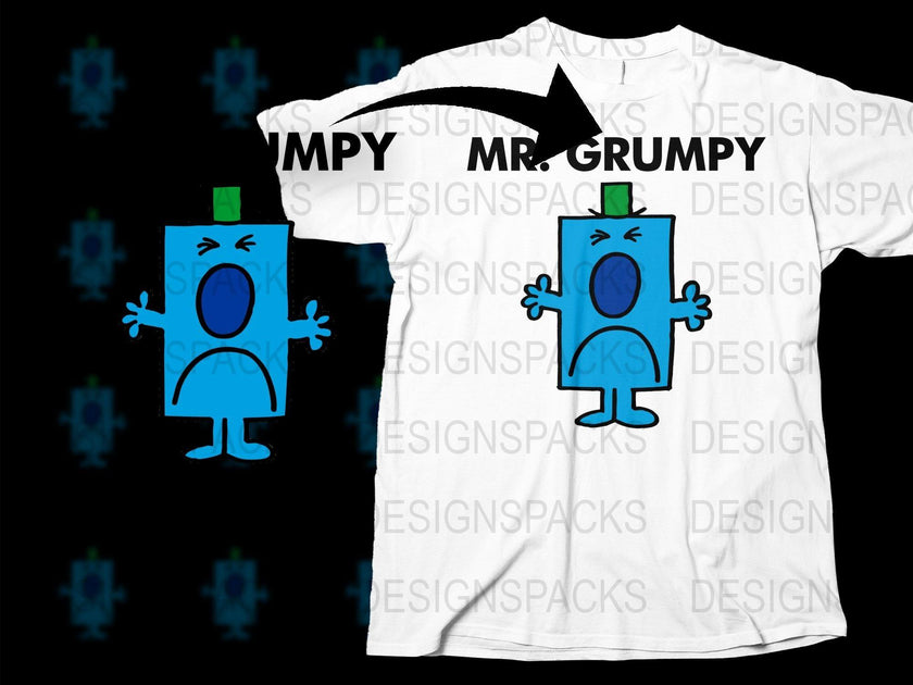 Mr. Grumpy Humor Cartoon Graphic Png Digital Download
