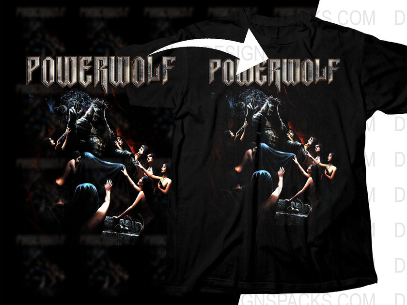 Powerwolf Inspired Artistic Fantasy Scene Png Halftone Digital Downloa