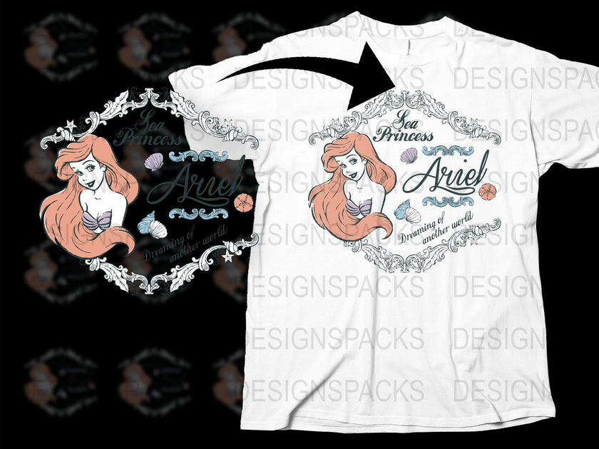 Sea Princess Ariel Dreaming of Another World Png Digital Download