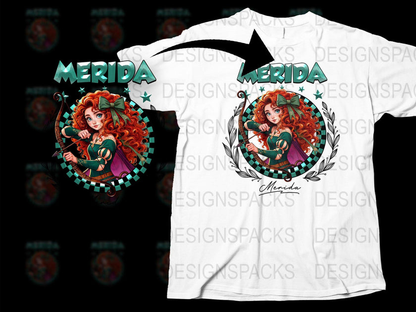 Merida from Disney Brave Archery Graphic Png Digital Download