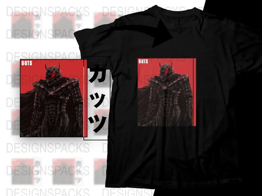 Berserk Armored Guts Graphic Anime Design Png Digital Download