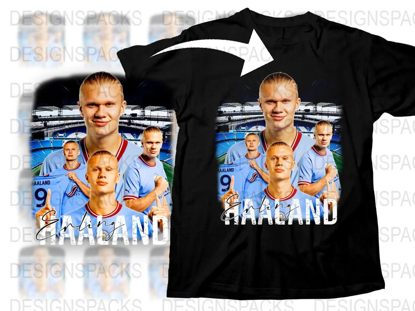 Erling Haaland Manchester City Number 9 Design Png Digital Download