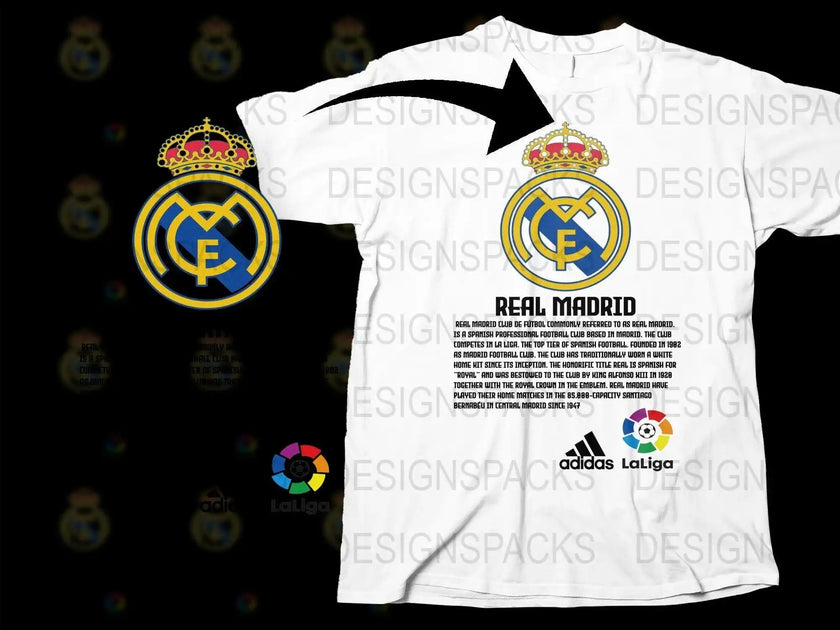 Real Madrid Club Badge and History Png Digital Download