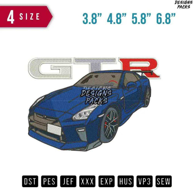 Nissan GTR Car Nissan Embroidery Design