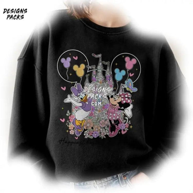 Happiest Besties Daisy Duck Cartoon Vintage Daisy and Minnie Besties P