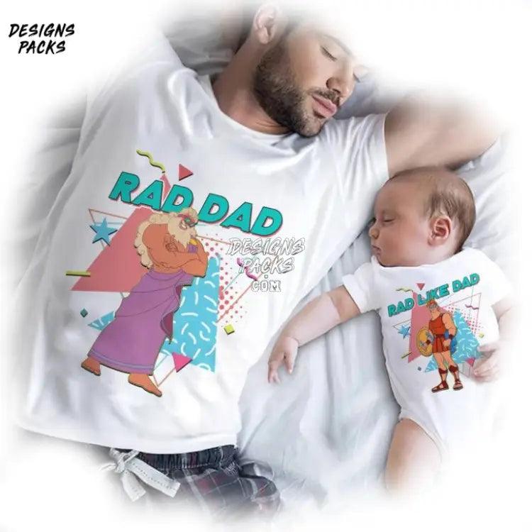 Hercules Dad And Son Matching Father Son Cartoon Hercules Zeus Rad Dad