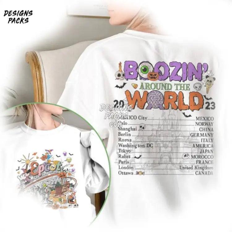 Mickey Epcot World Tour Boozin Around The World Cartoon Mickey and Fri