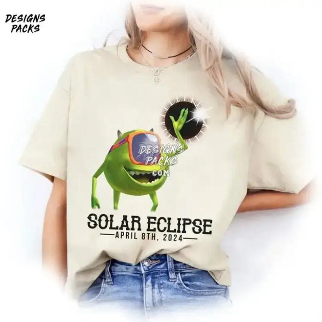 Monster Solar Eclipse 2024 Cartoon Monster Total Solar Eclipse PNG Des