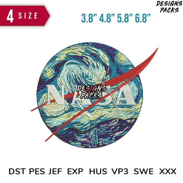 Nasa Swirl Embroidery Design Multi Sizes