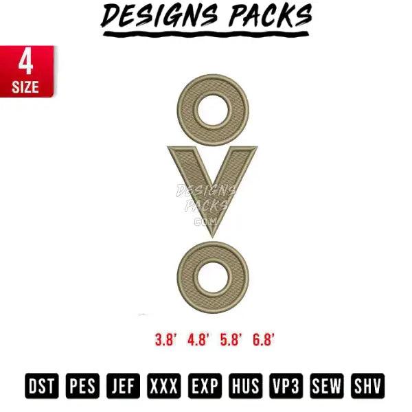 OVO vertical Embroidery Design