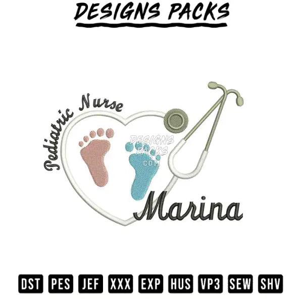 Pediatric Nurse Embroidery Design