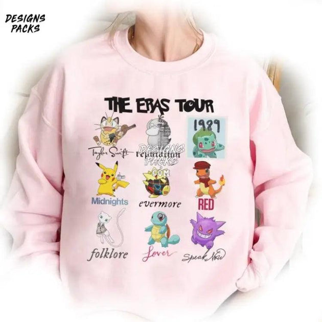 PKM Characters Pokeemon The Eras Tour PNG Design