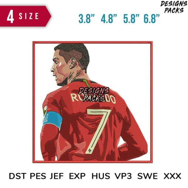 Ronaldo Embroidery Design 3.8" 4.8" 5.8" 6.8"