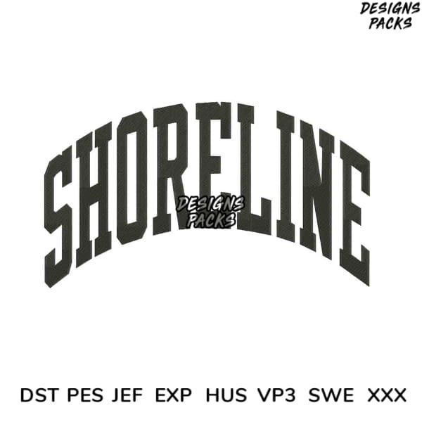 shoreline Embroidery Design 8" 10" 12" 14"