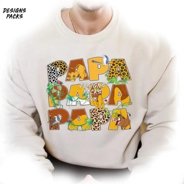 Simba Family Father’s Day Cartoon Lion King Dad PNG Design