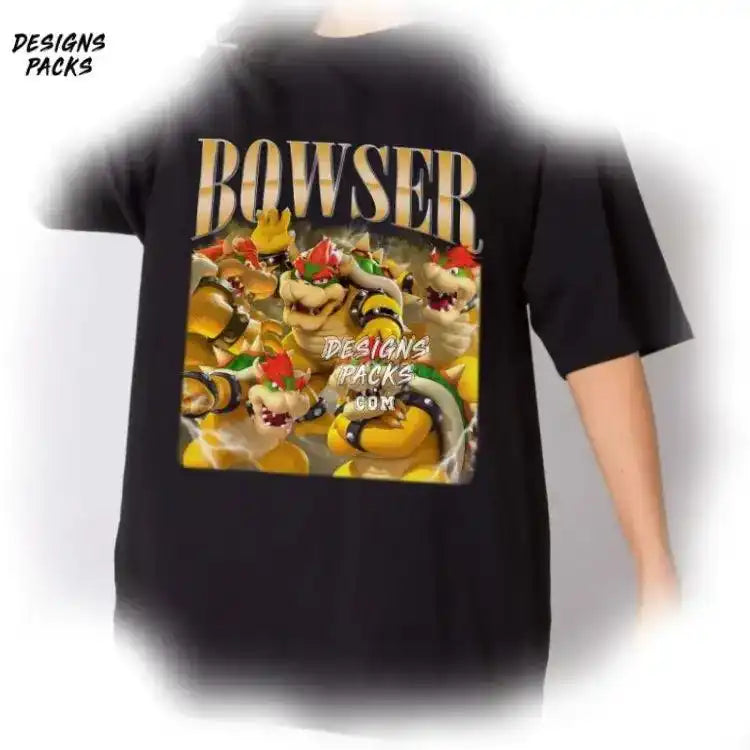 Super Mario Bros Homage TV Sublimation Design Bowser Mario Vintage Gra