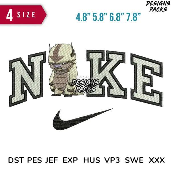 Swoosh Appa Stand Embroidery Design 3.8" 4.8" 5.8" 6.8"