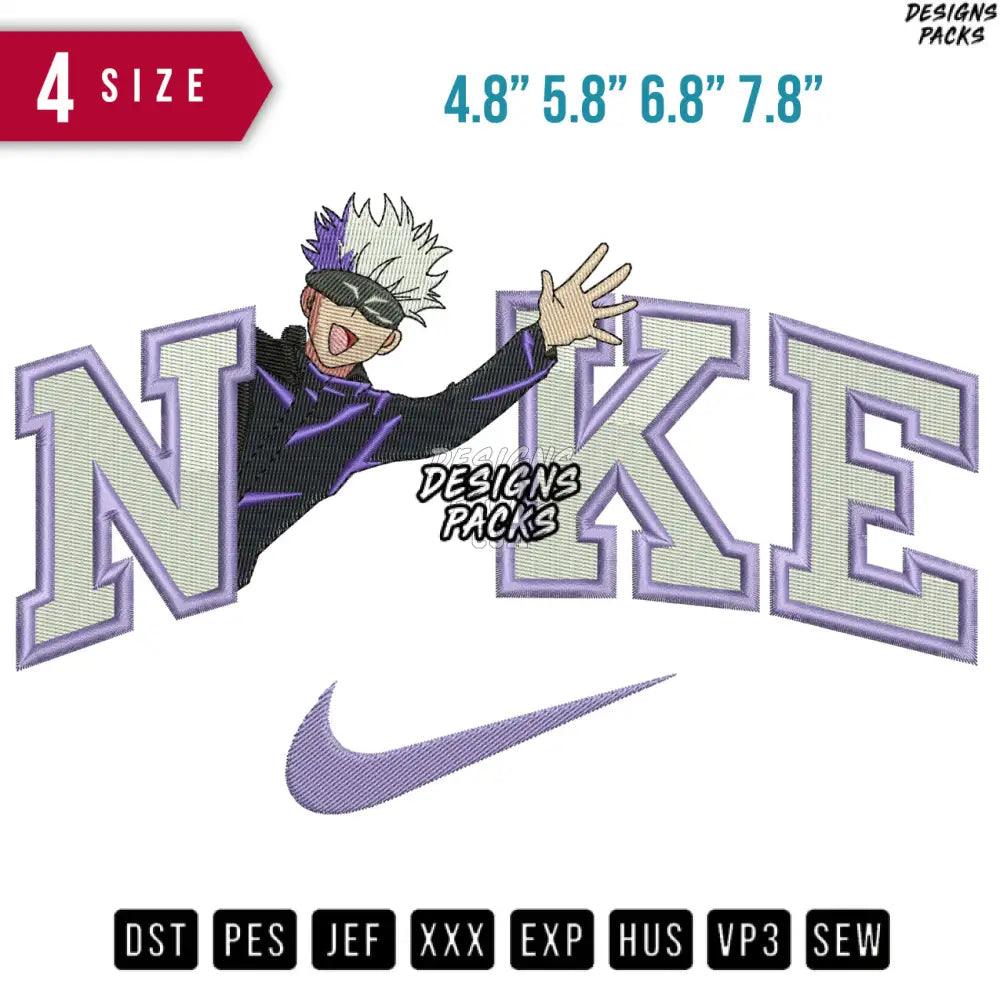 Swoosh Gojo Hey Embroidery Design