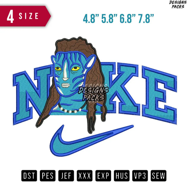 Swoosh Jake Sully Avatar Embroidery Design