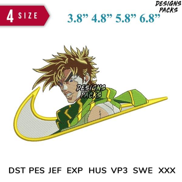 Swoosh Jojo's bizarre Embroidery Design 3.8" 4.8" 5.8" 6.8"