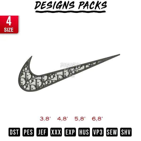 Swoosh Luxury brand Embroidery Design