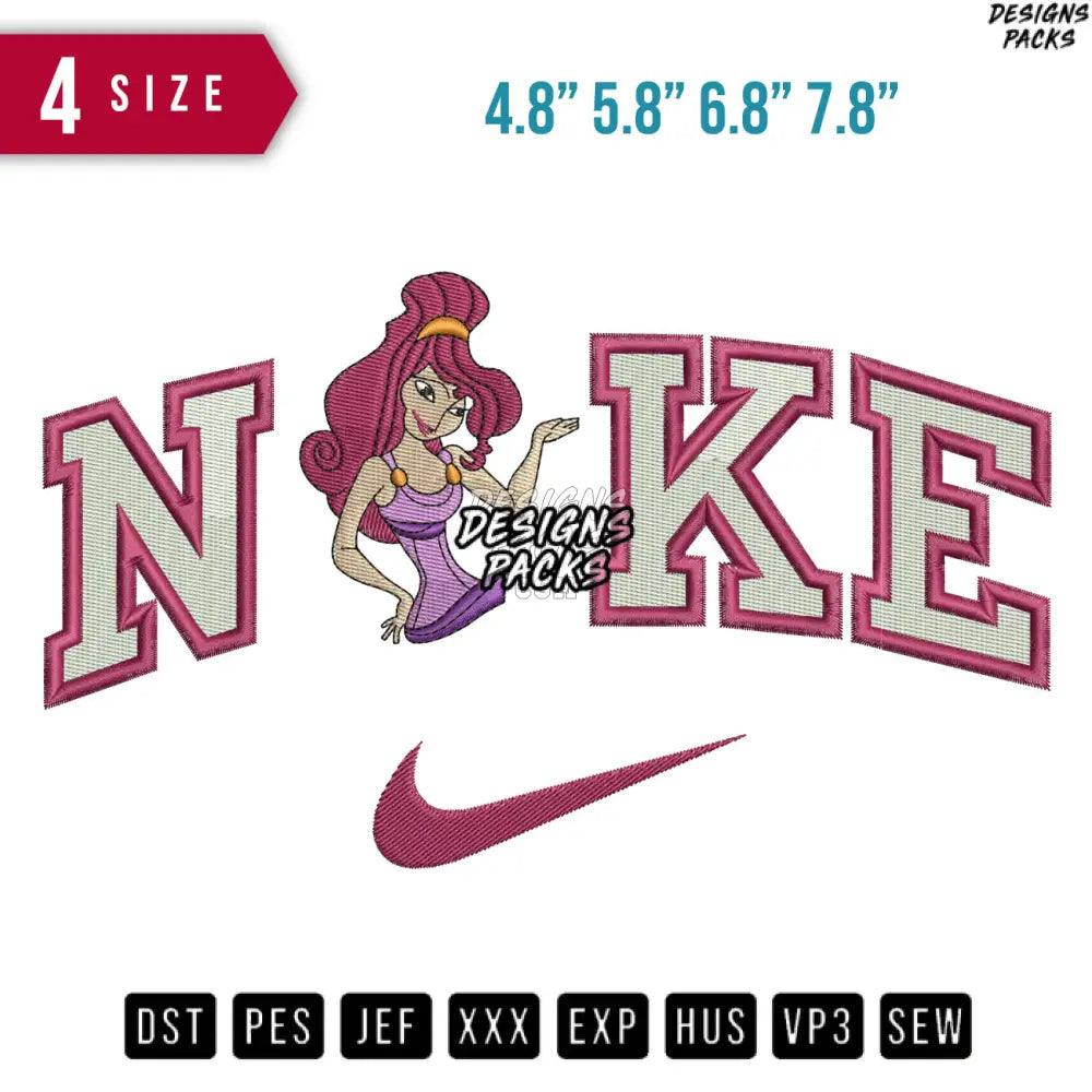 Swoosh Megara Cartoon Hercules Embroidery Design