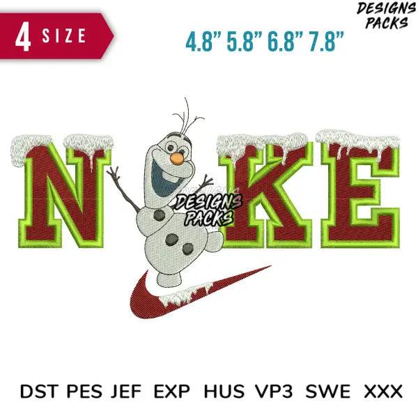 Swoosh Olave Snow Embroidery Design 4.8" 5.8" 6.8" 7.8"