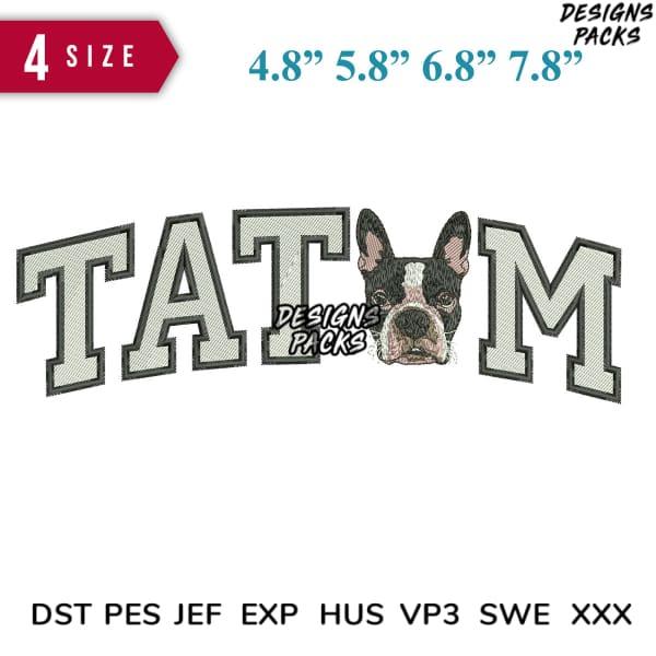 Tatum Dog Embroidery Design 4.8" 5.8" 6.8" 7.8"