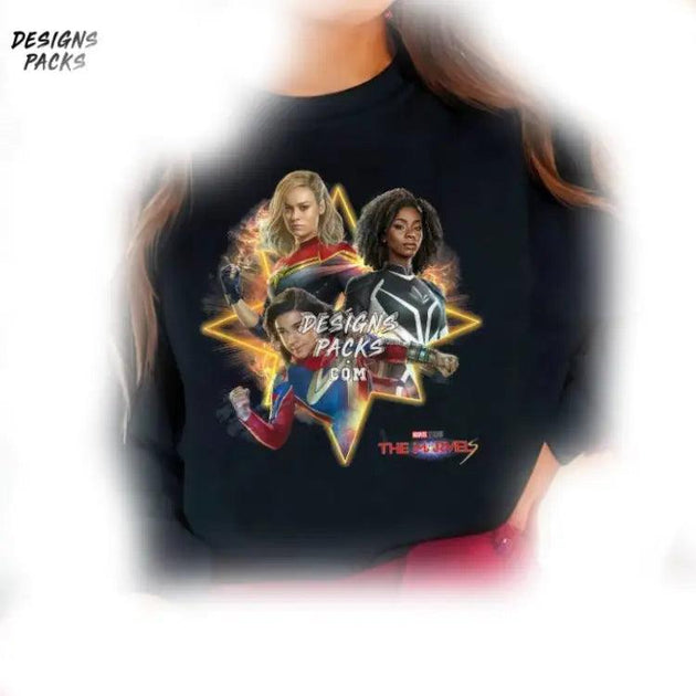 The Marvels Movie Avengers Team The Marvels Super Hero Trio Energy Gli