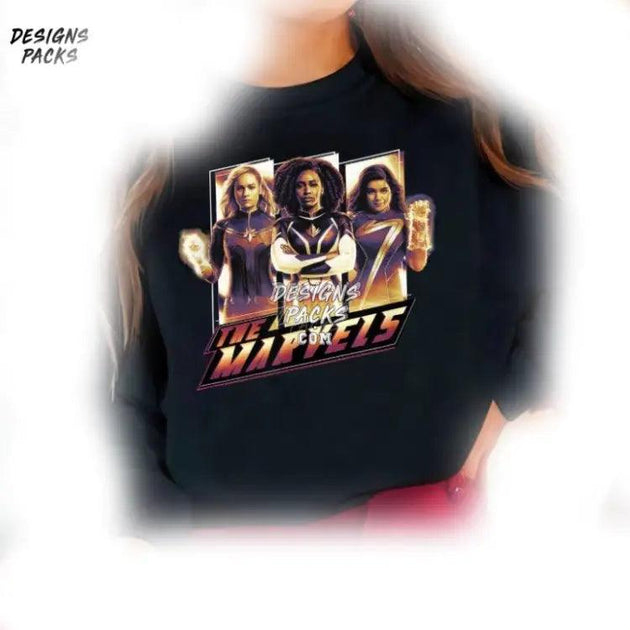 The Marvels Movie Avengers Team The Marvels Super Hero Trio Energy Gra