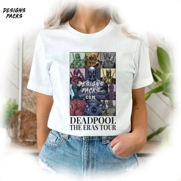 Vintage Deadpool Superhero Vintage Deadpool Eras Tour Style PNG Design